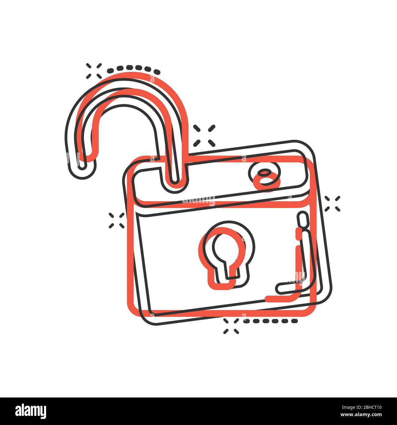 Locker icon in comic style. Padlock password cartoon vector ...