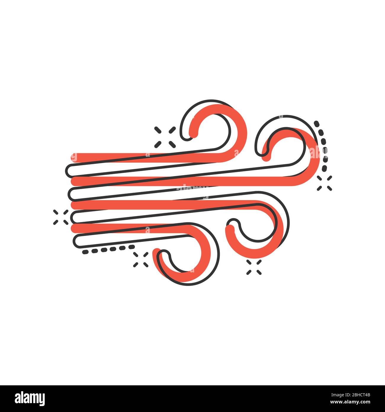 Wind icon in comic style. Air cartoon vector illustration on white ...