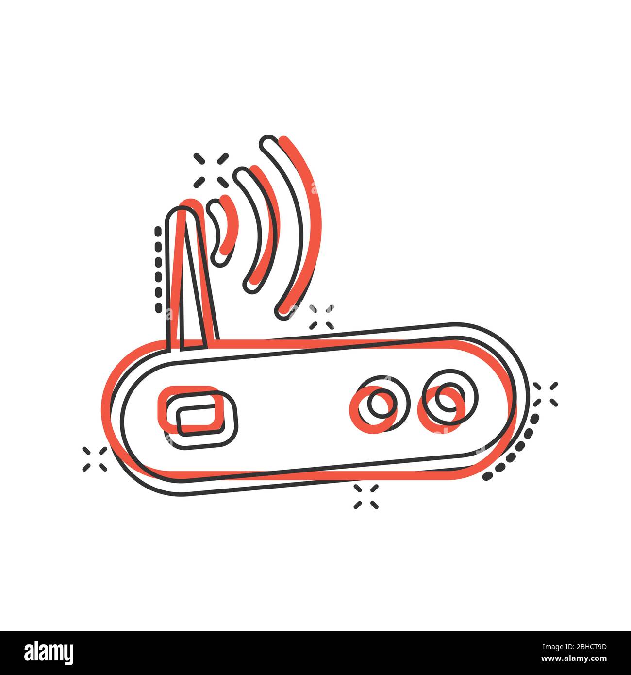 Wifi router icon in comic style. Broadband cartoon vector illustration ...