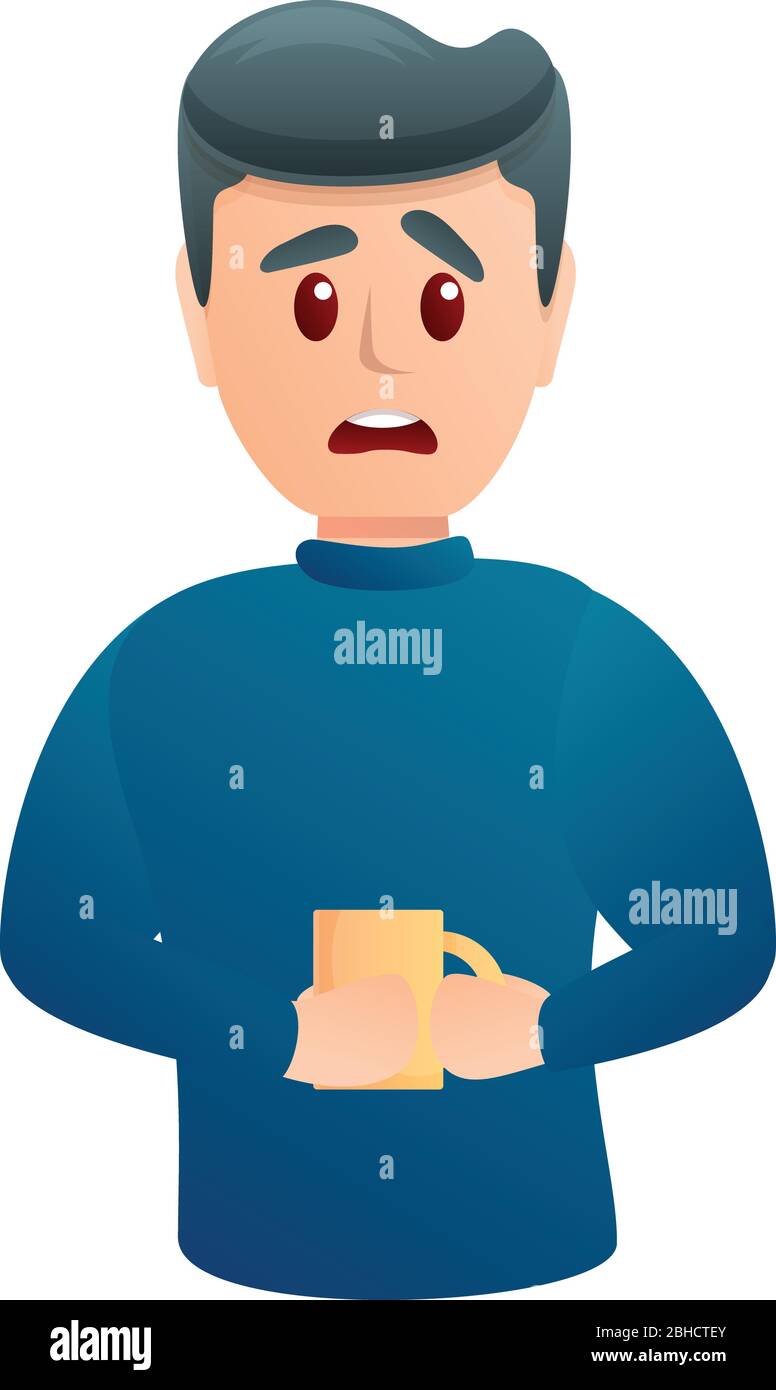 Man stress icon. Cartoon of man stress vector icon for web design ...