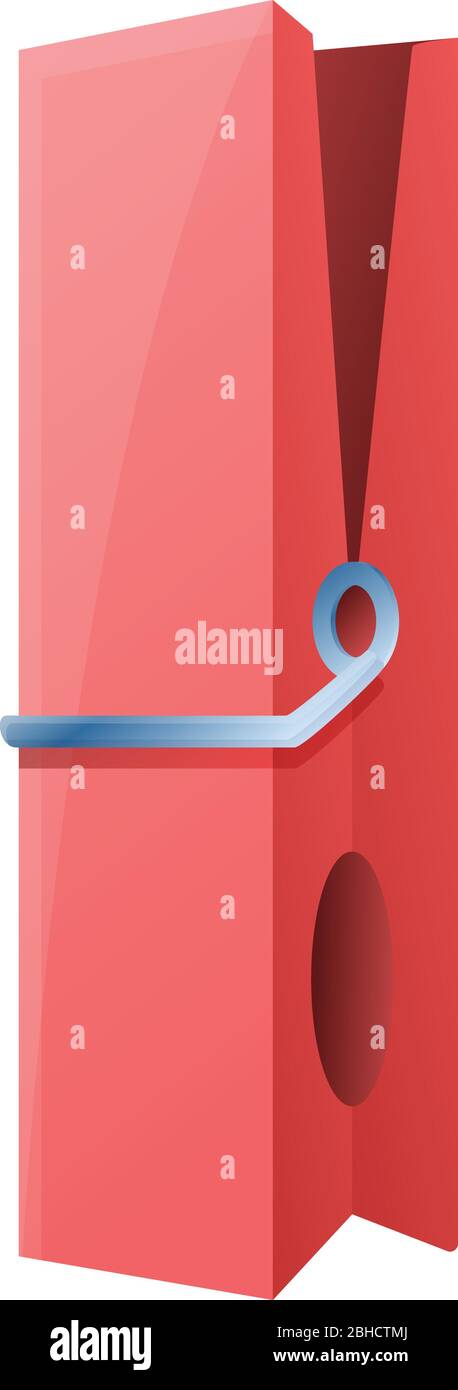 Red clothes pin icon. Cartoon of red clothes pin vector icon for web ...