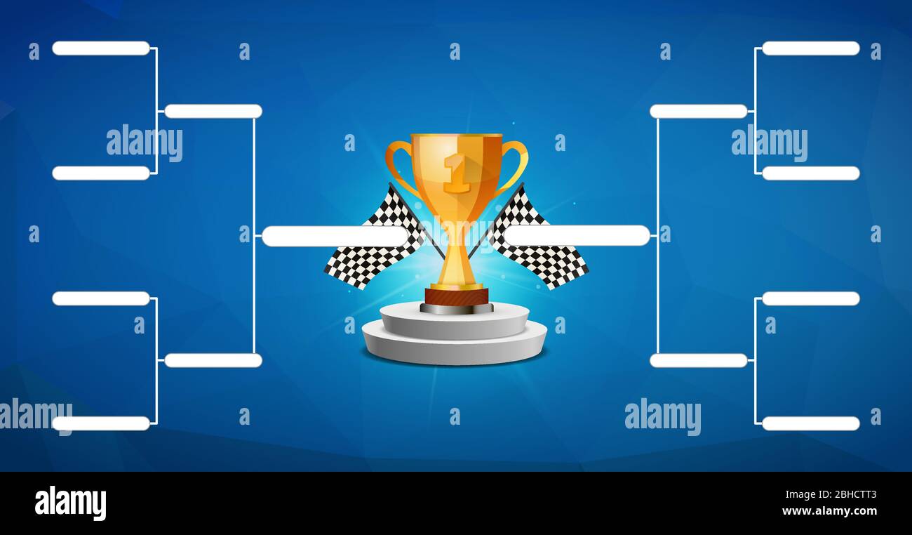 Tournament bracket template for 8 teams with golden cup winner award on ...