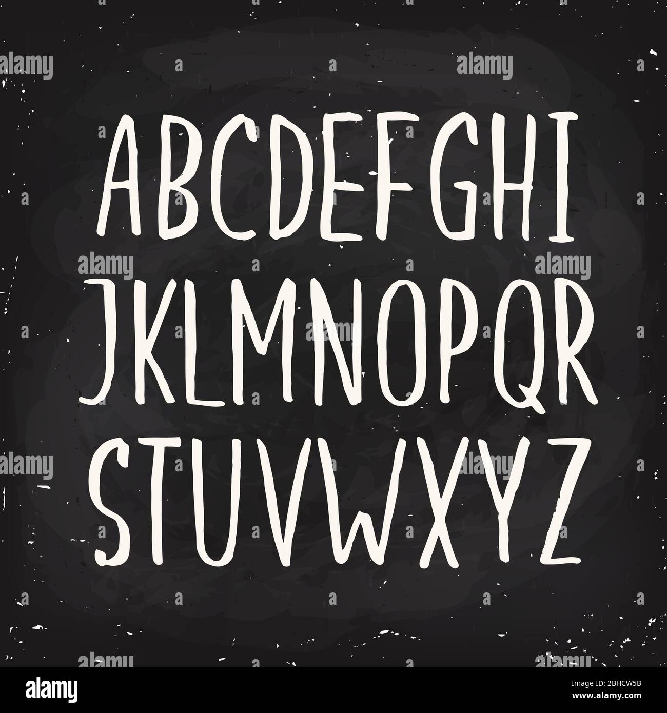 Hand drawn alphabet written with pen in blackboard design Stock Vector ...