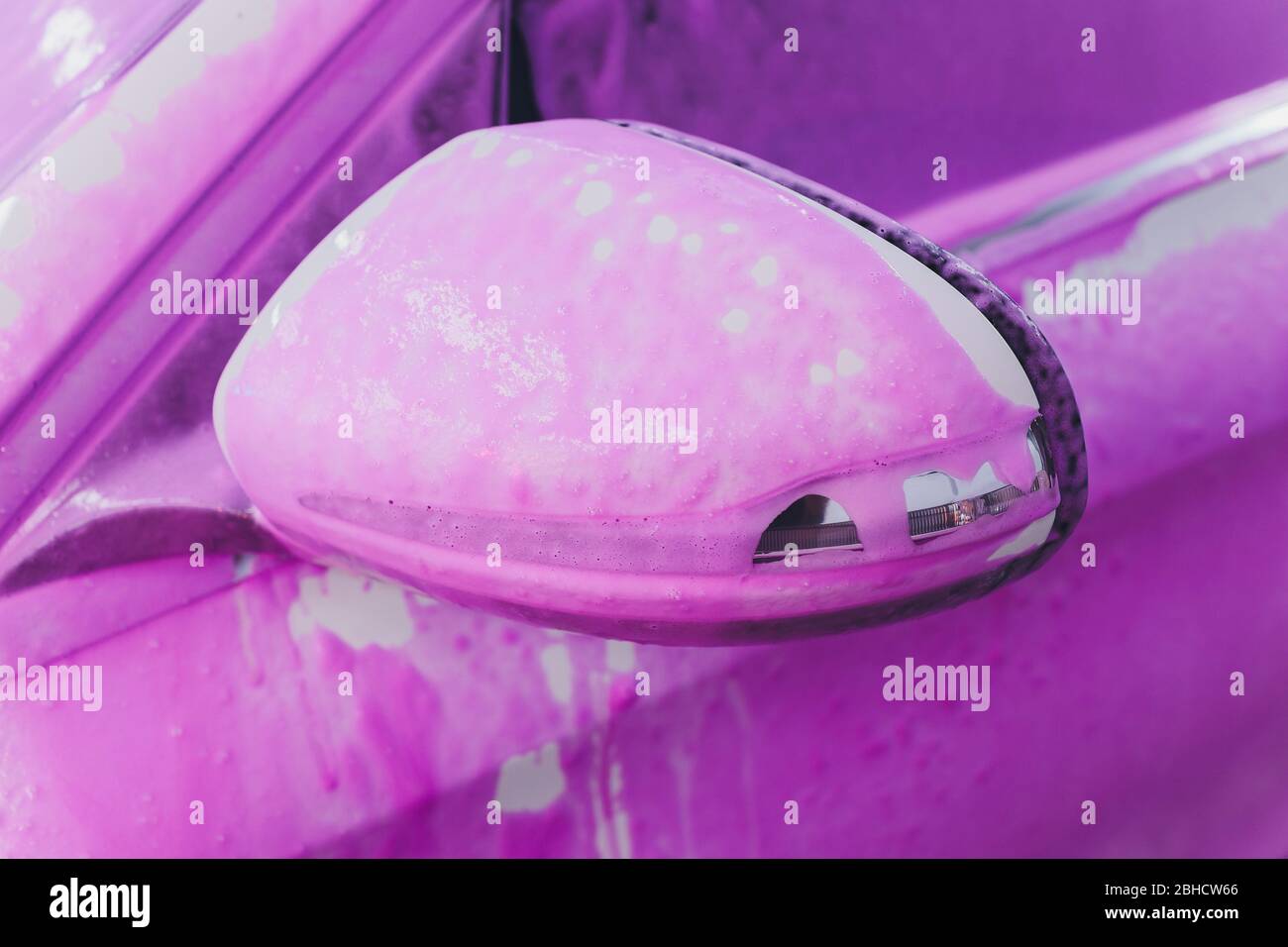 Close up cleaning car using high pressure water,High pressure jet ...