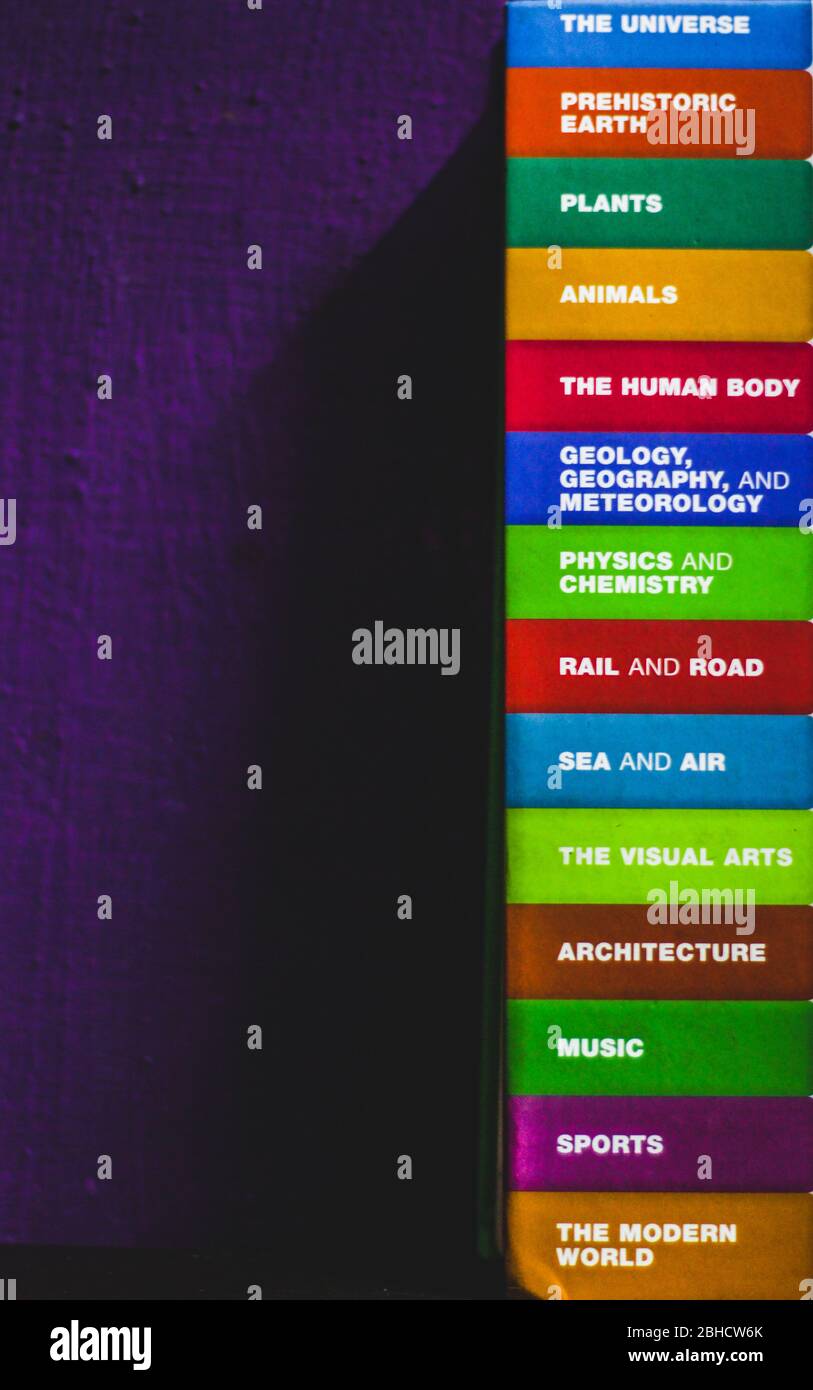 Visual dictionary. Topic and Category on colorful background for ...