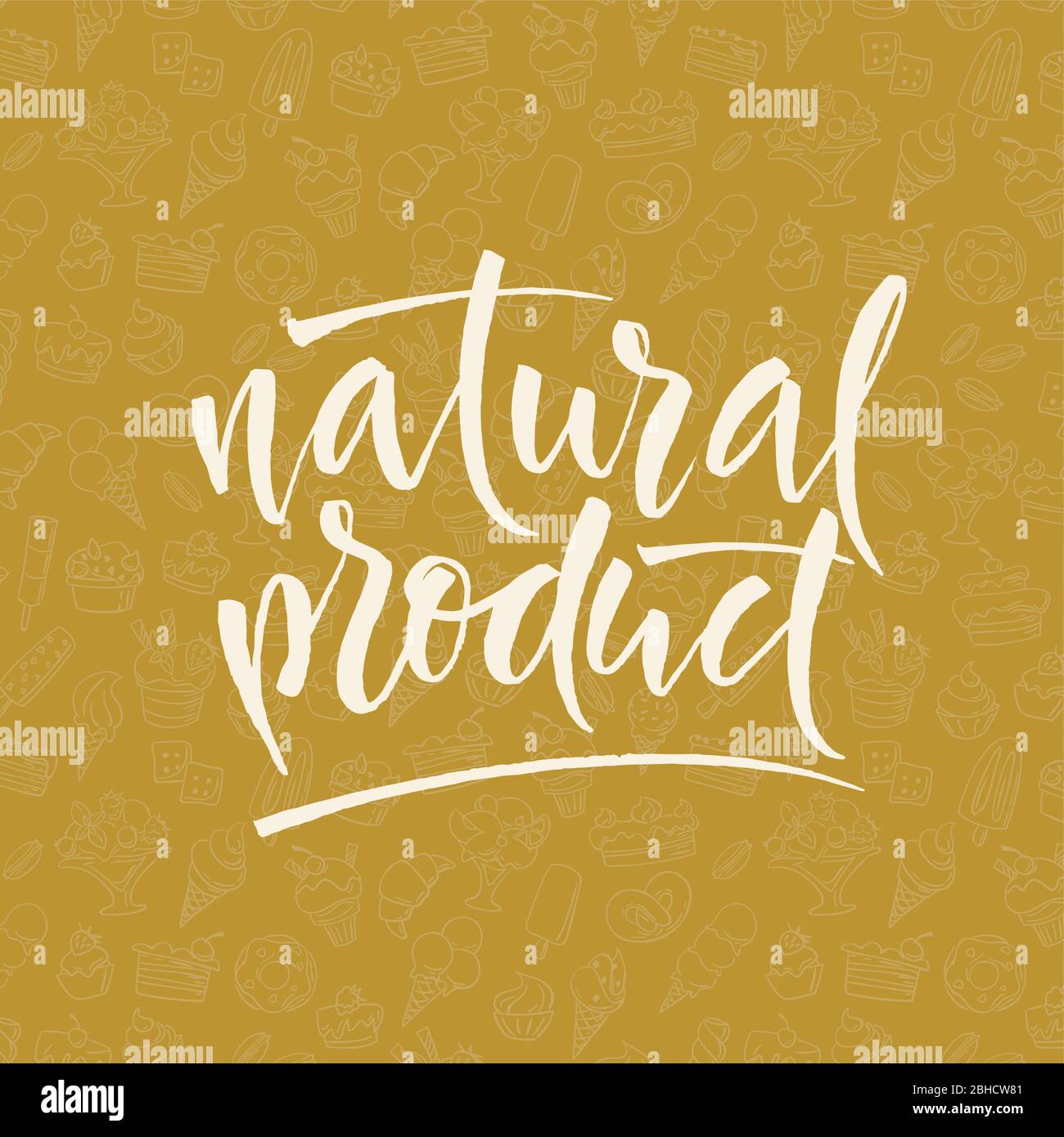 Organic and farm fresh product natural calligraphy Stock Vector Image ...