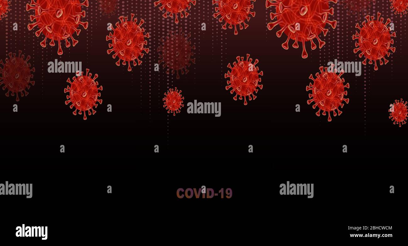 Coronavirus banner, dark red background, covid-19, novel coronavirus ...