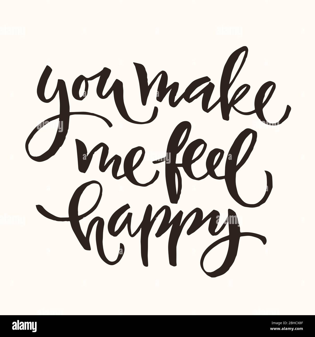Vector You make me feel happy lettering in vintage design Stock Vector ...