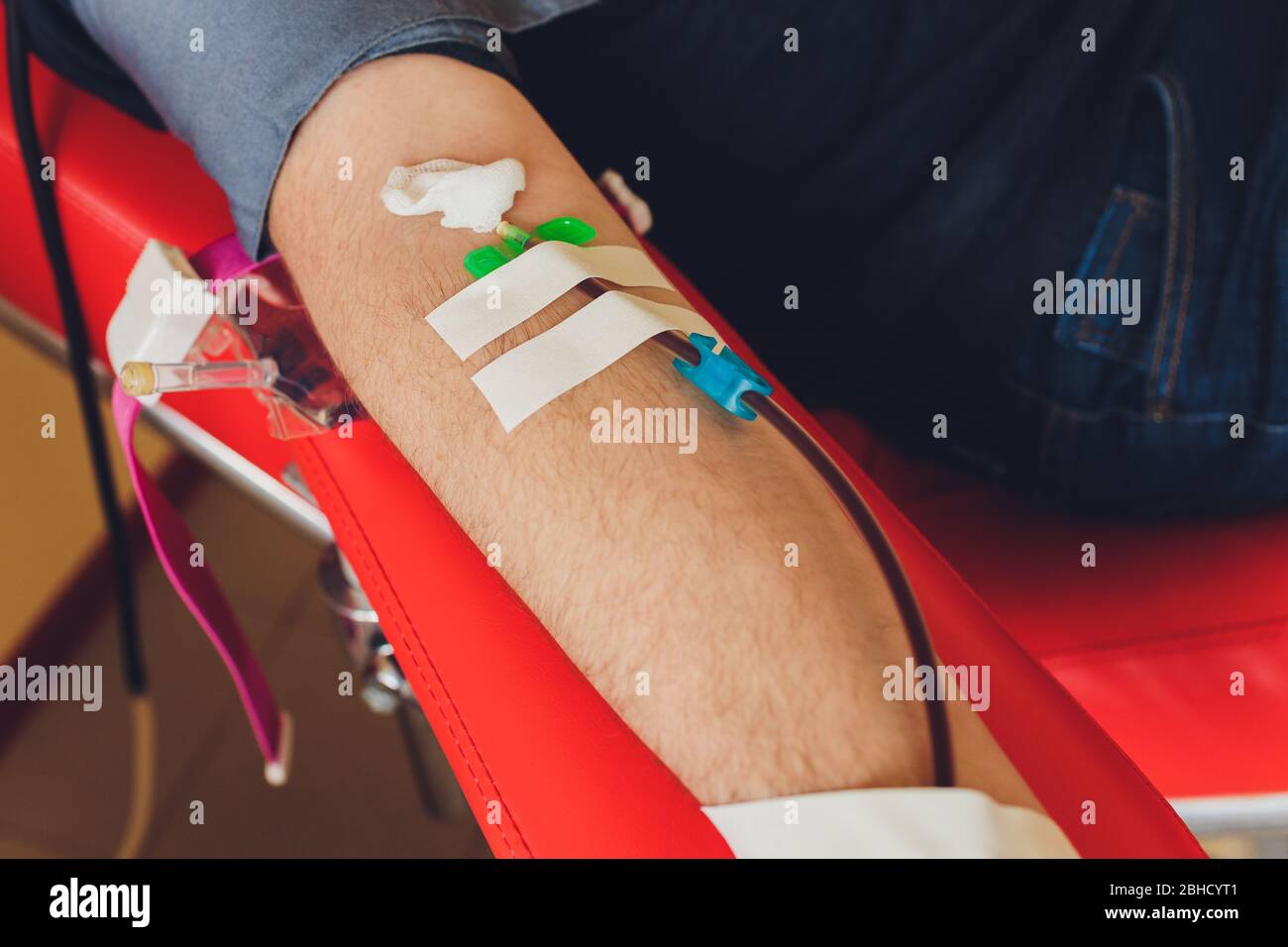 in a laboratory blood is removed during blood donation blood Stock ...