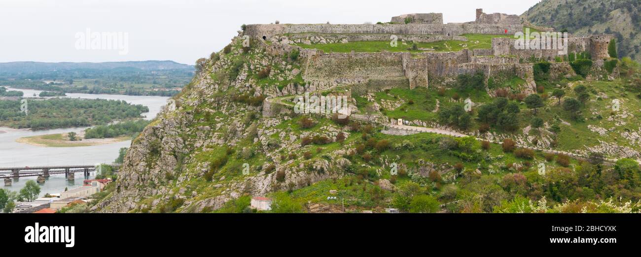 "Rozafa" castle in Shkoder city, Albania. Exploring, traveling concept ...