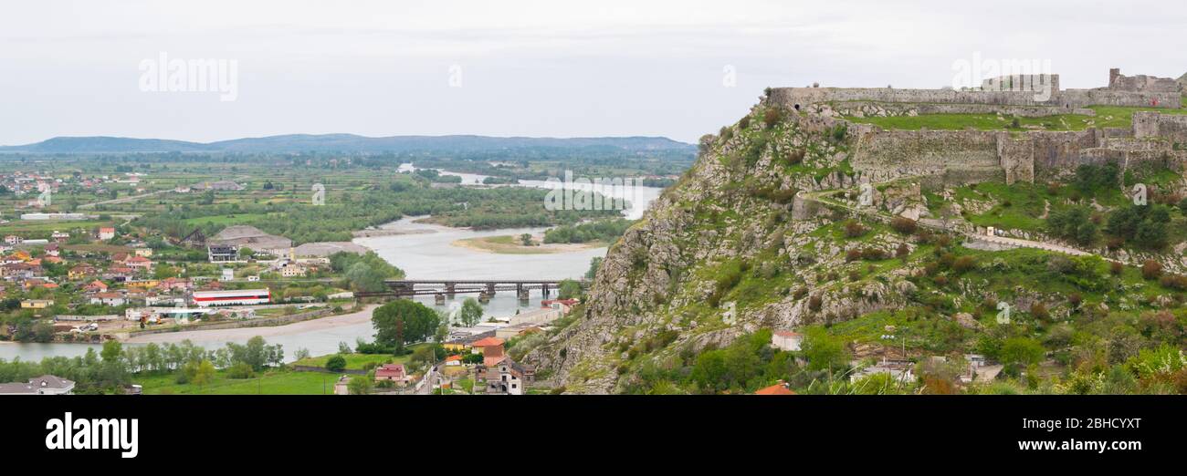 "Rozafa" castle in Shkoder city, Albania. Exploring, traveling concept ...