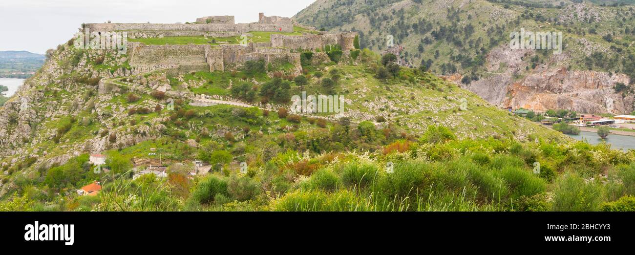 "Rozafa" castle in Shkoder city, Albania. Exploring, traveling concept ...