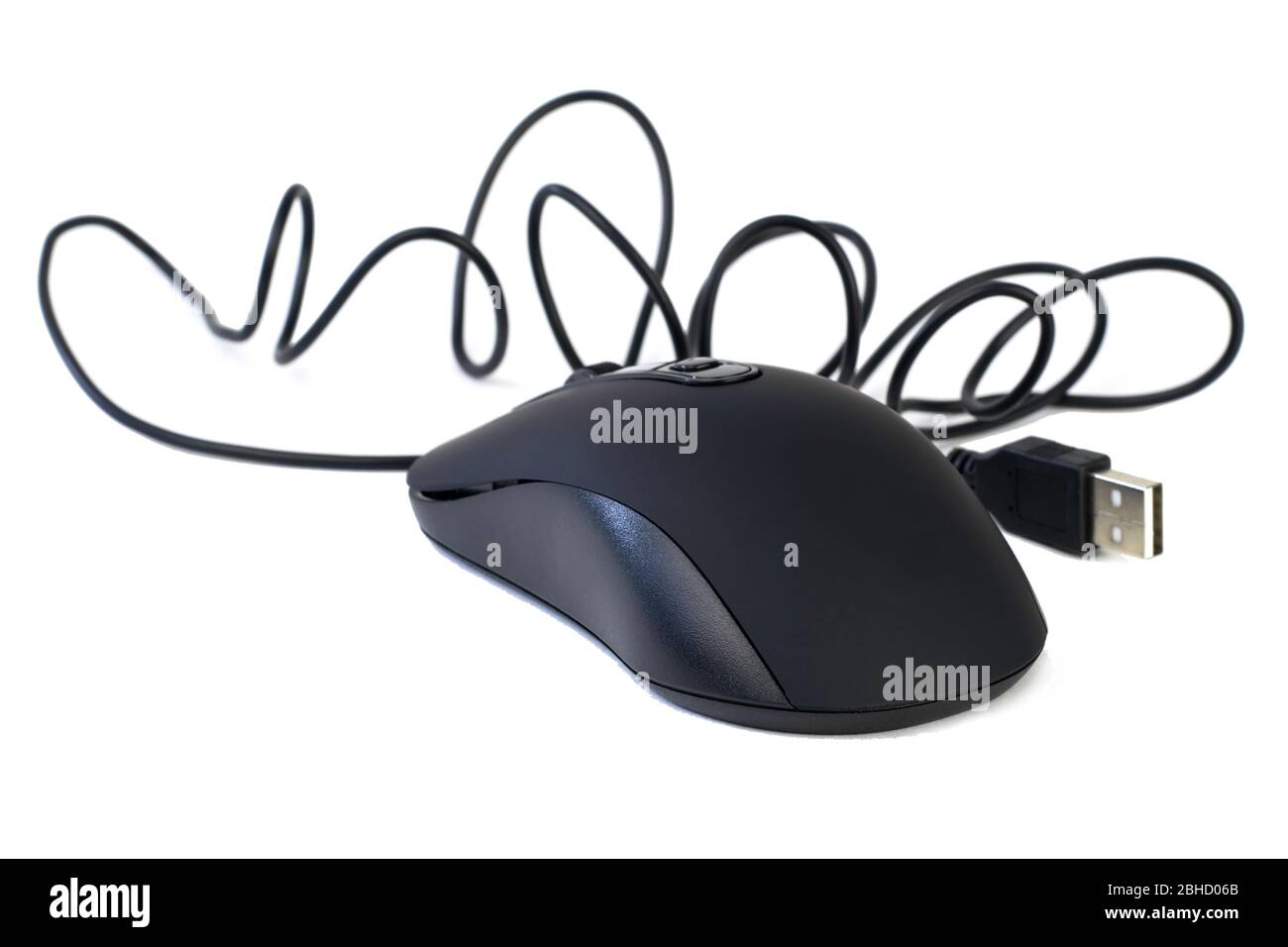 computer mouse with wire isolated on white background Stock Photo - Alamy