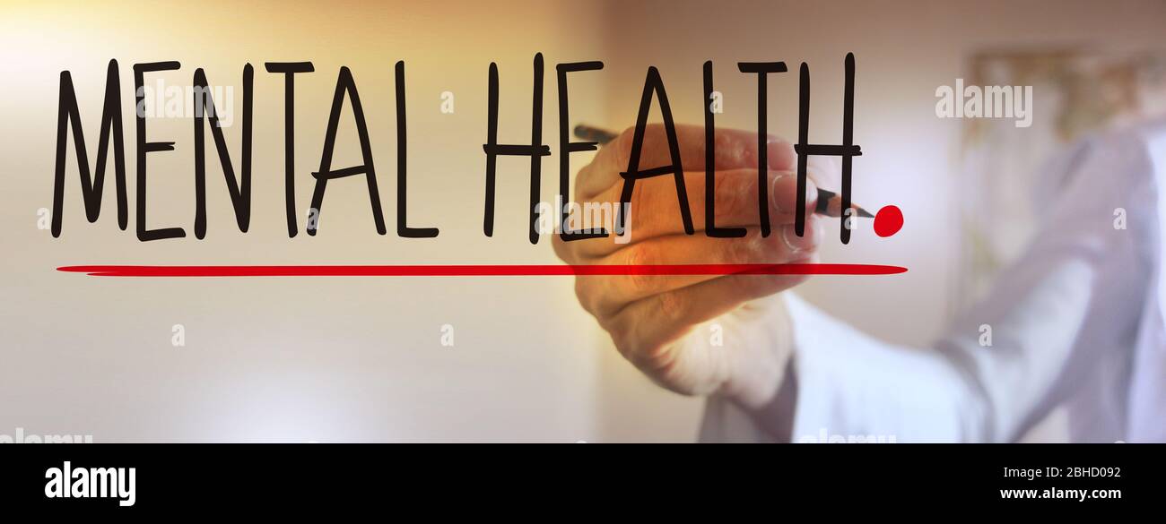 Mental Health text Hand writing with marker, healthcare psychiatry ...
