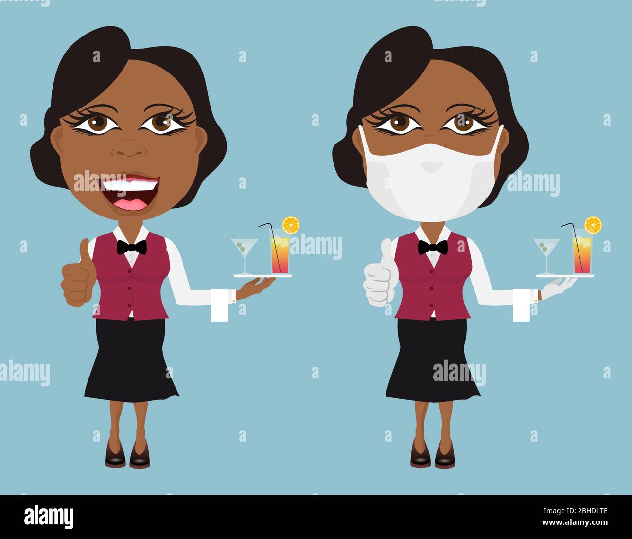 Two Waitresses Stock Vector Images Alamy