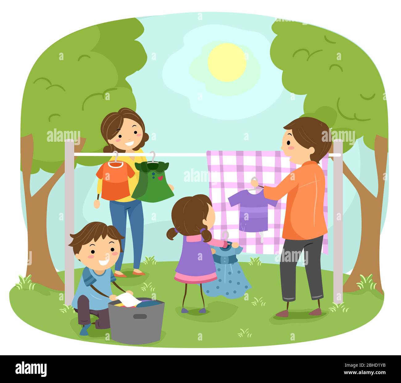 Man girl washing clothes in Cut Out Stock Images & Pictures - Alamy