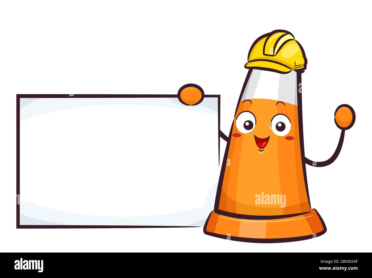 Illustration of a Traffic Cone Mascot Wearing Construction Hard Hat and ...