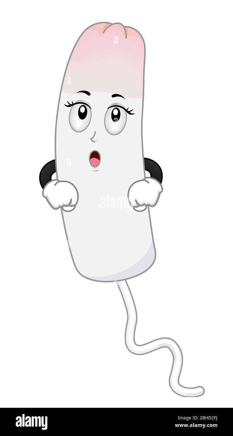 Illustration of a Tampon Mascot with Light Pink Menstruation Stock ...