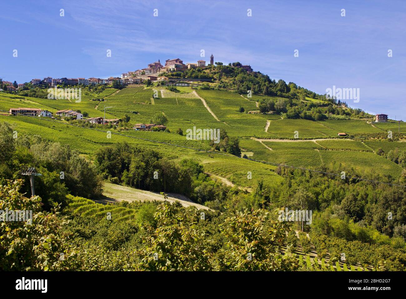 Countryside of Barolo, famous wine production city of Langhe, Piedmont ...