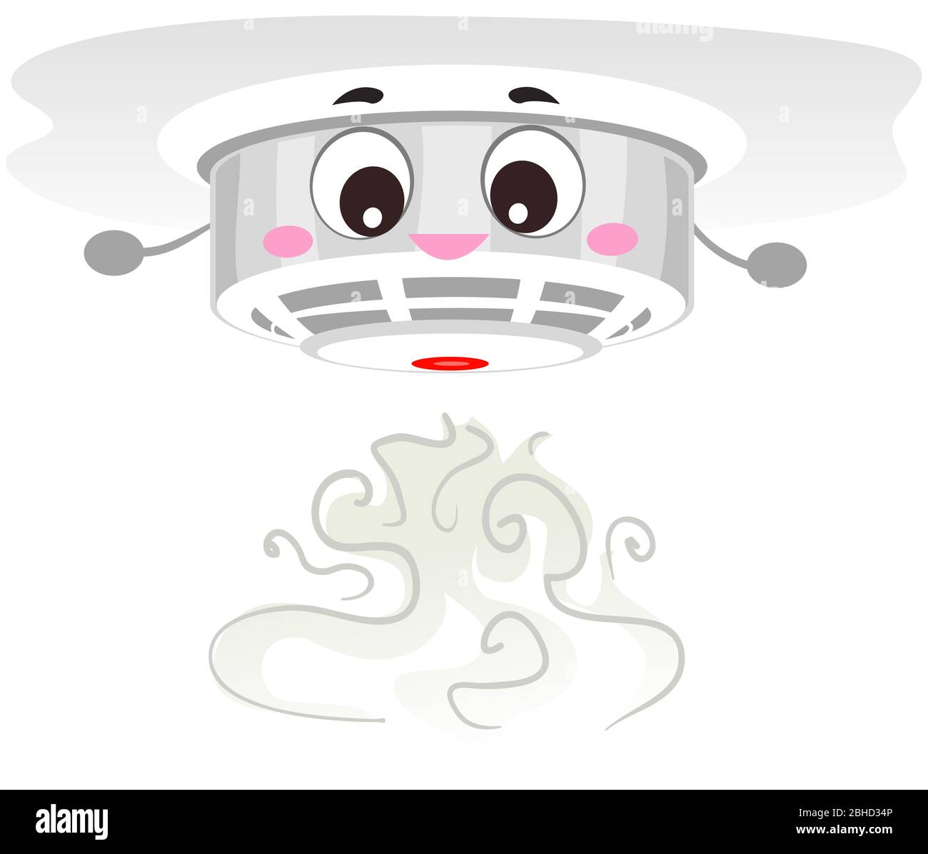 Illustration of a Smoke Fire Alarm Device Mascot Looking Down at the ...