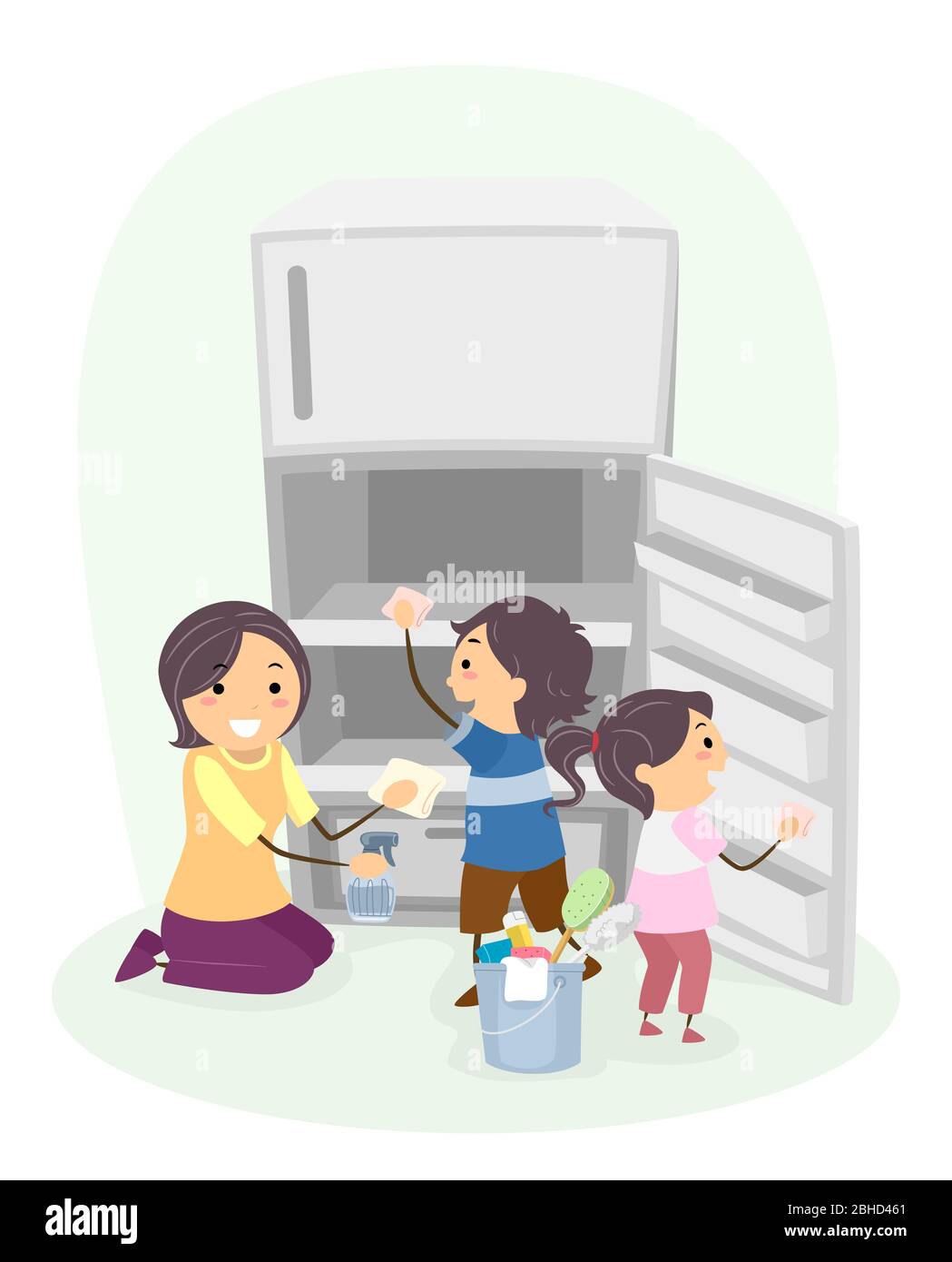 Clean Out Refrigerator Cartoon