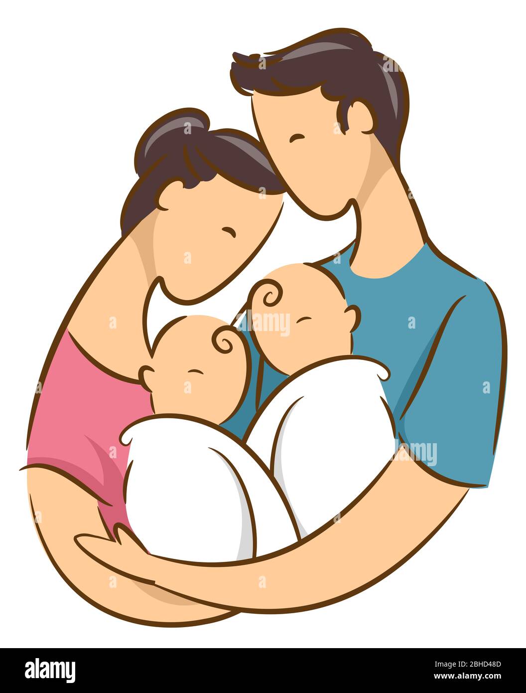 Twin babies and father Cut Out Stock Images & Pictures - Alamy