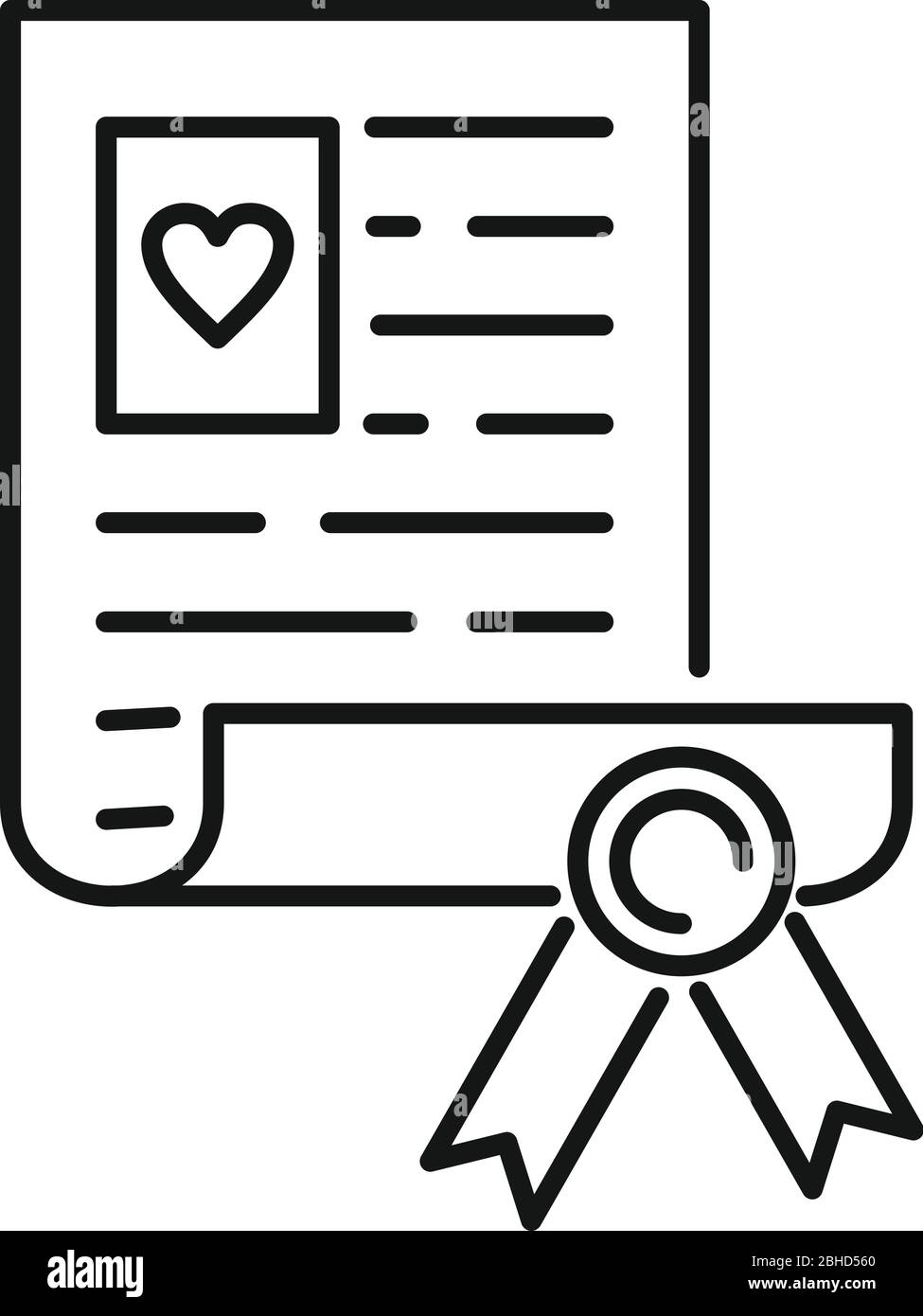 Certificate birth document icon. Outline certificate birth document ...