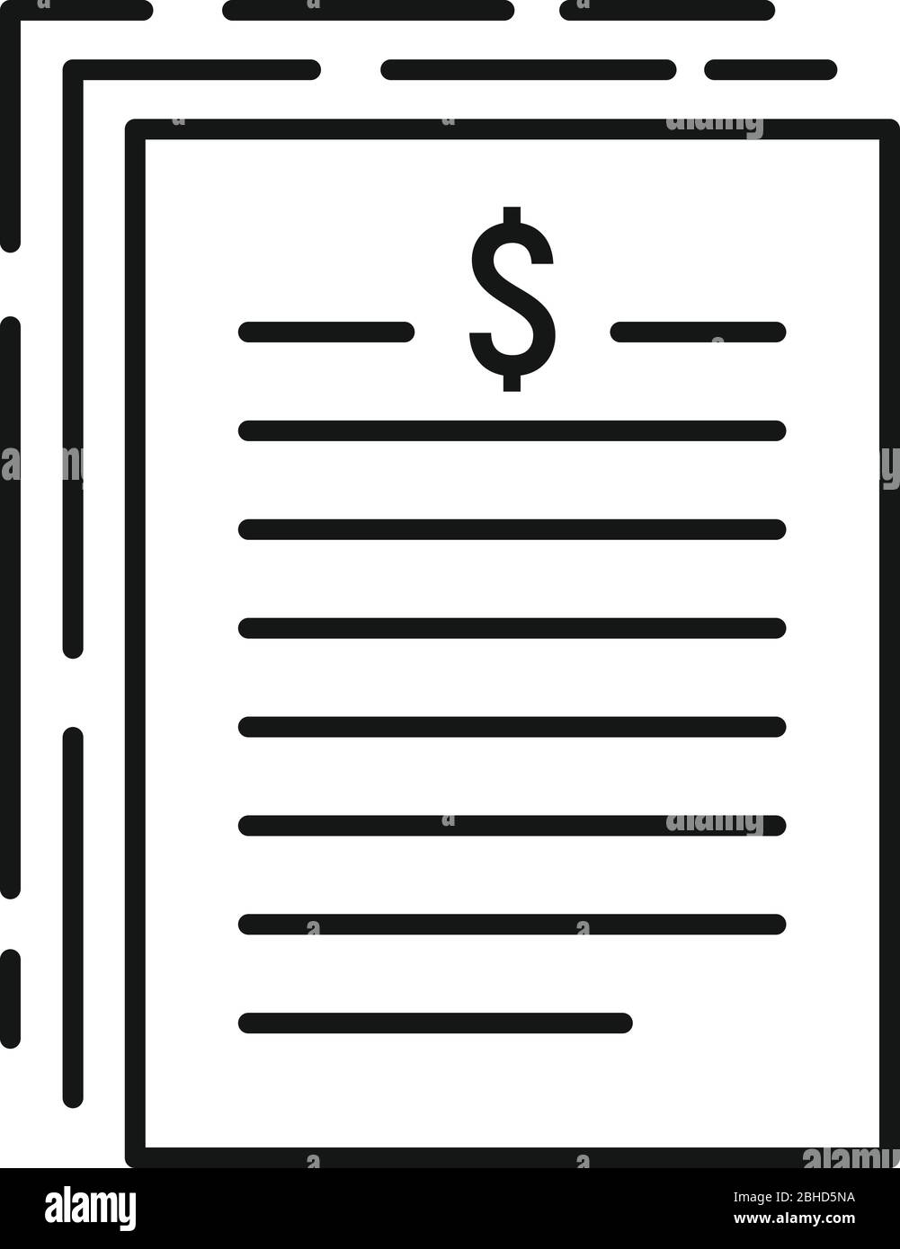 Money papers icon. Outline money papers vector icon for web design ...