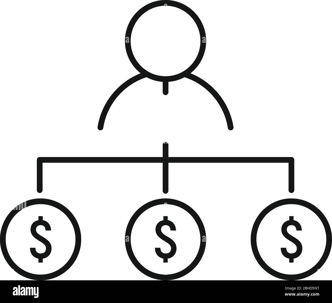 Money scheme millionaire icon. Outline money scheme millionaire vector ...