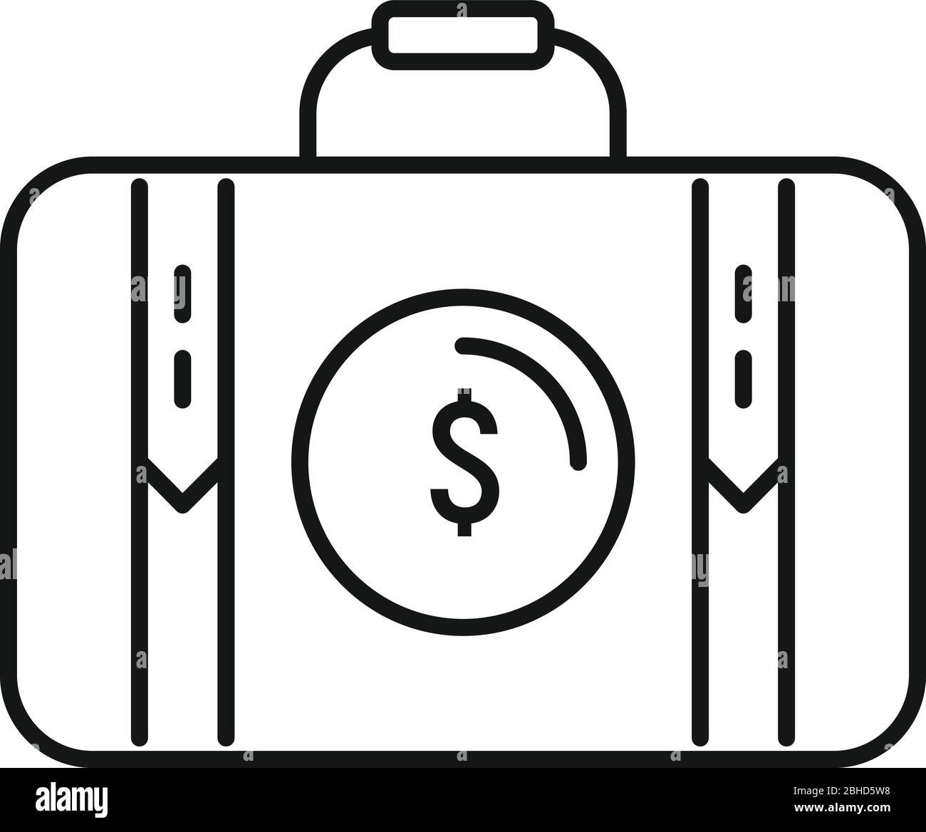 Money suitcase icon. Outline money suitcase vector icon for web design ...