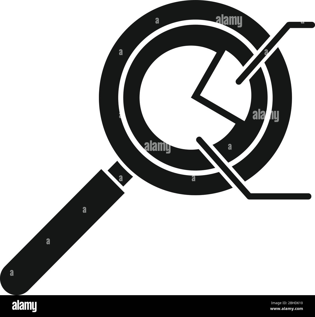 Magnifier pie chart icon. Simple illustration of magnifier pie chart ...