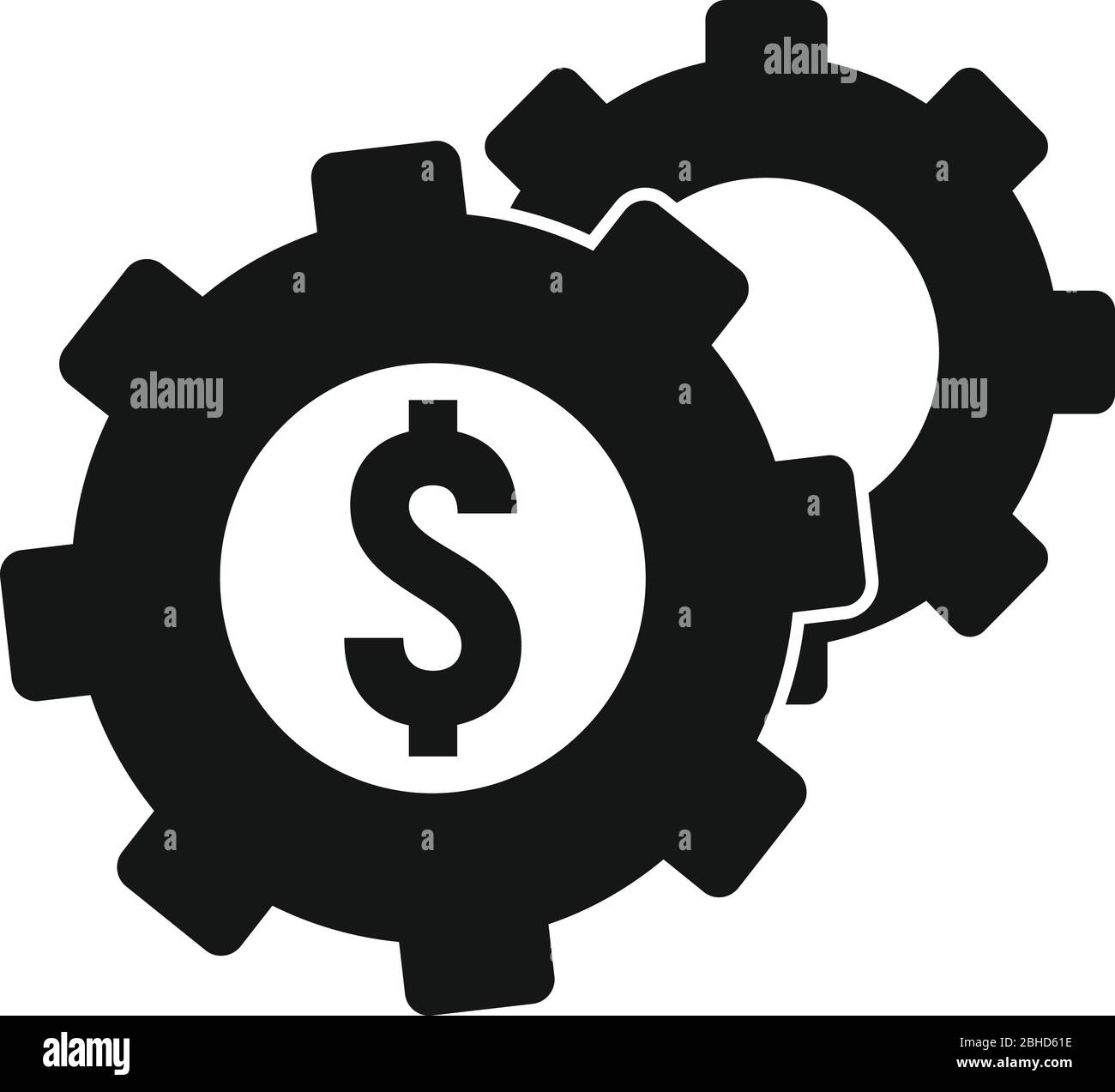 Money gear system icon. Simple illustration of money gear system vector ...