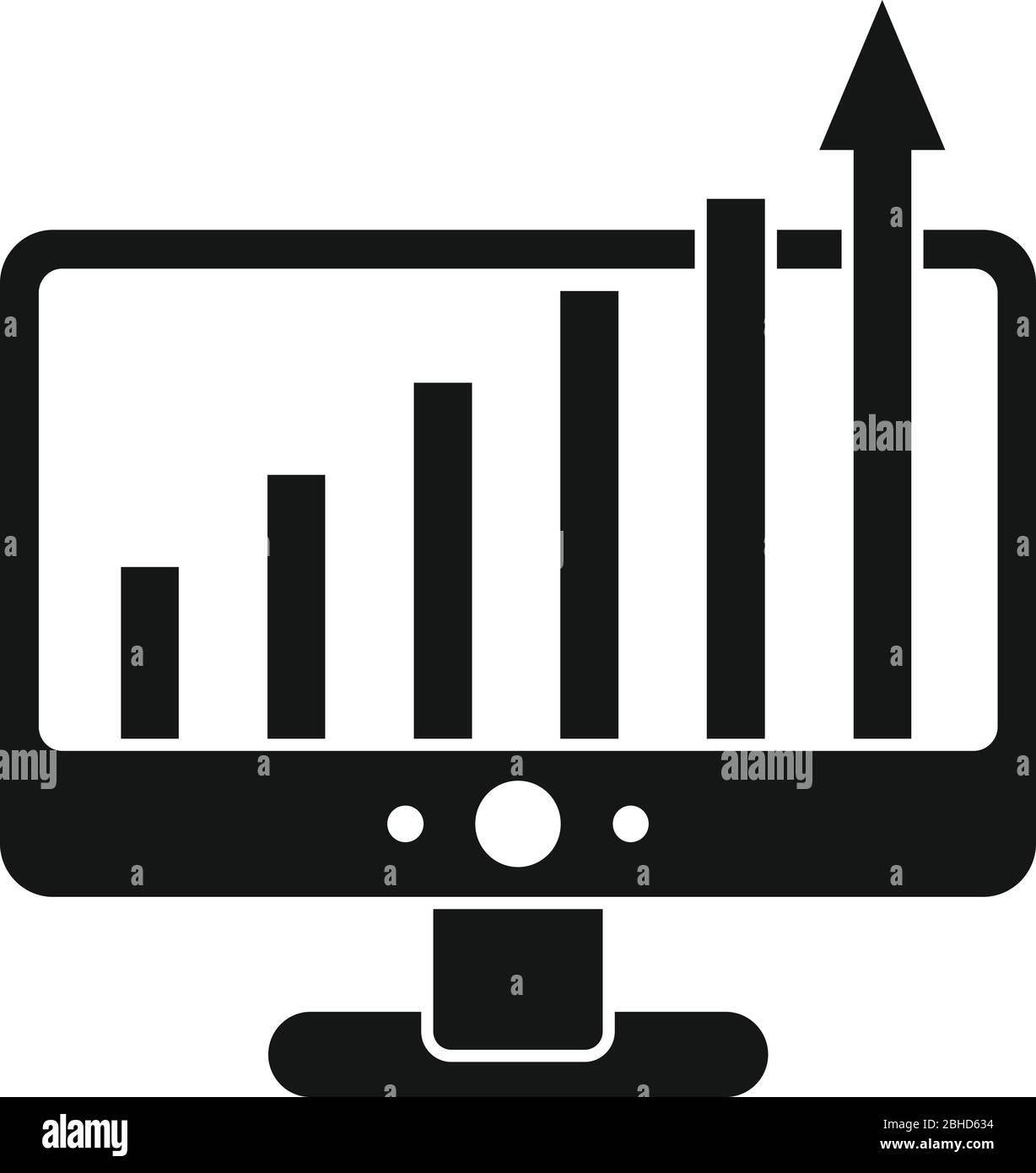 Advertising monitor chart icon. Simple illustration of advertising ...