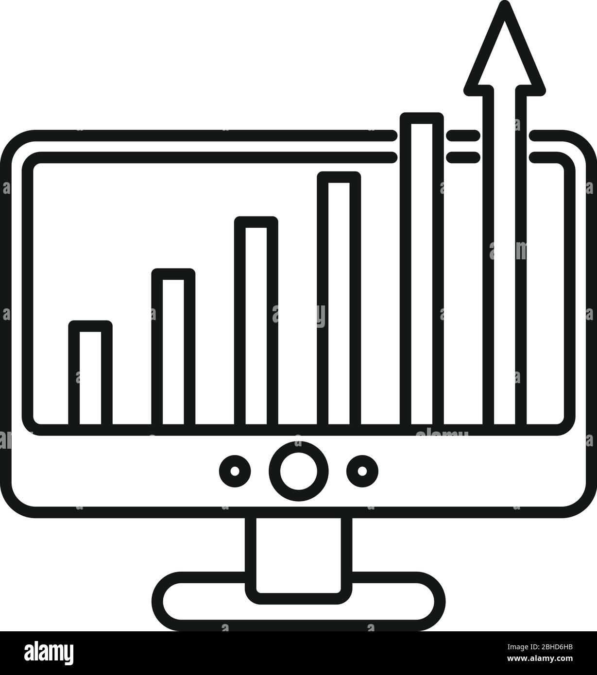 Advertising monitor chart icon. Outline advertising monitor chart ...