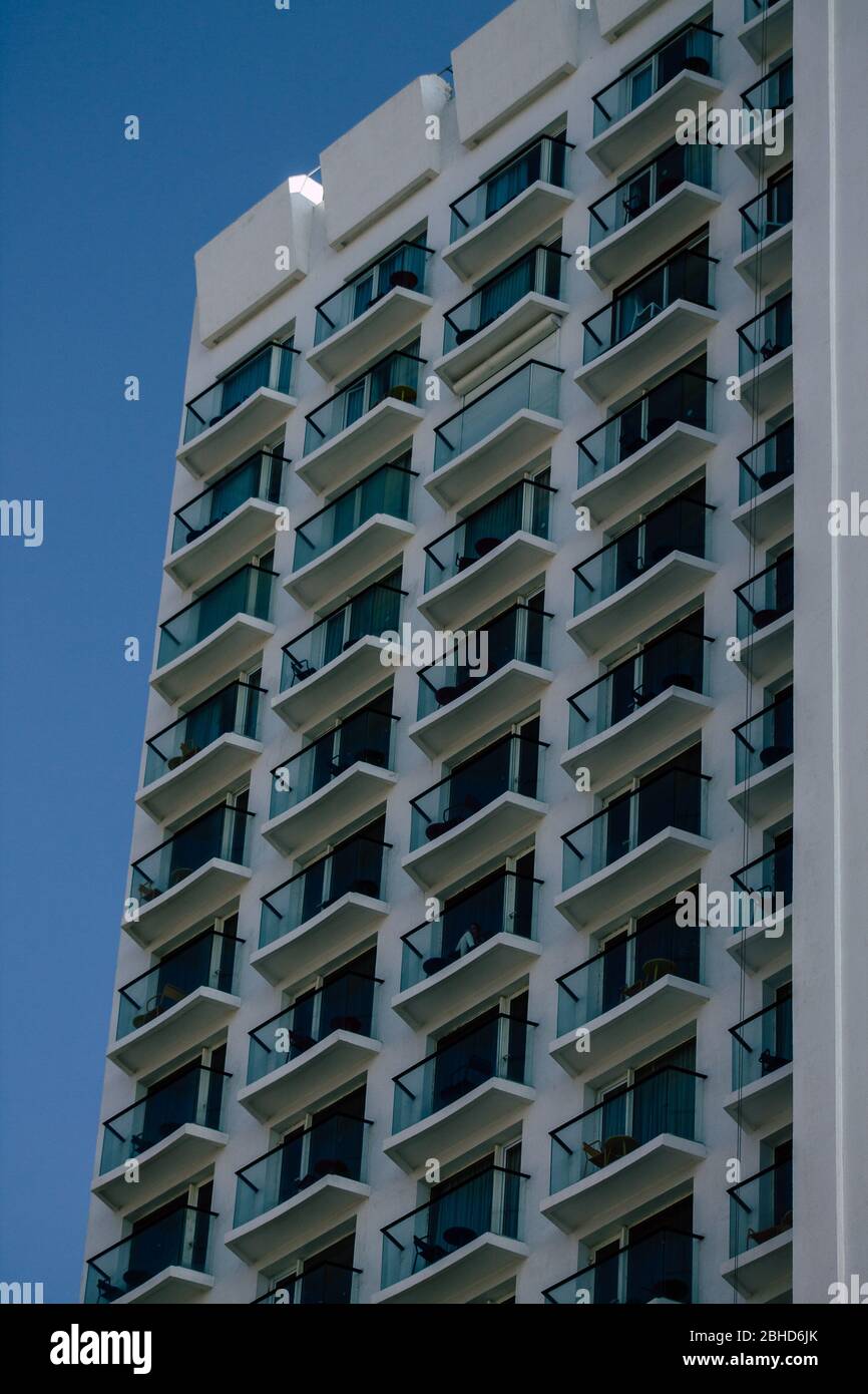 Tel Aviv Israel June 10, 2019 View of building located front the beach ...