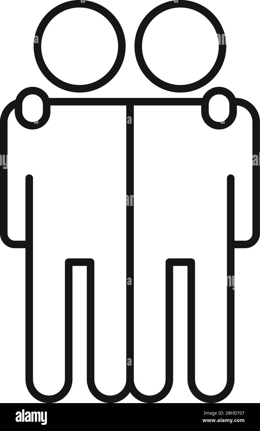 Friendship support icon. Outline friendship support vector icon for web ...