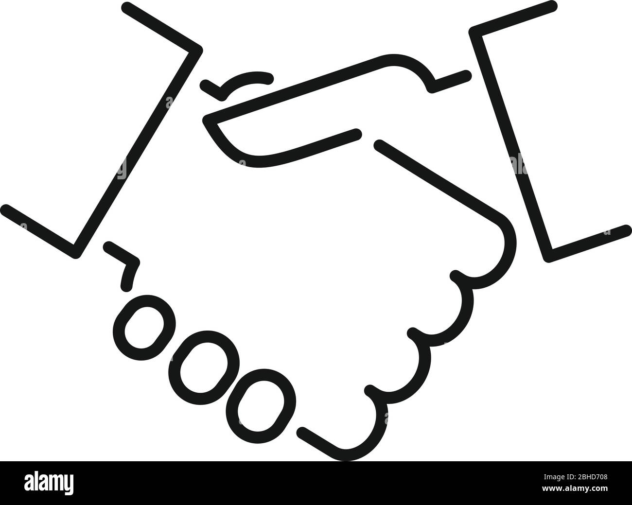 Handshake icon. Outline handshake vector icon for web design isolated ...