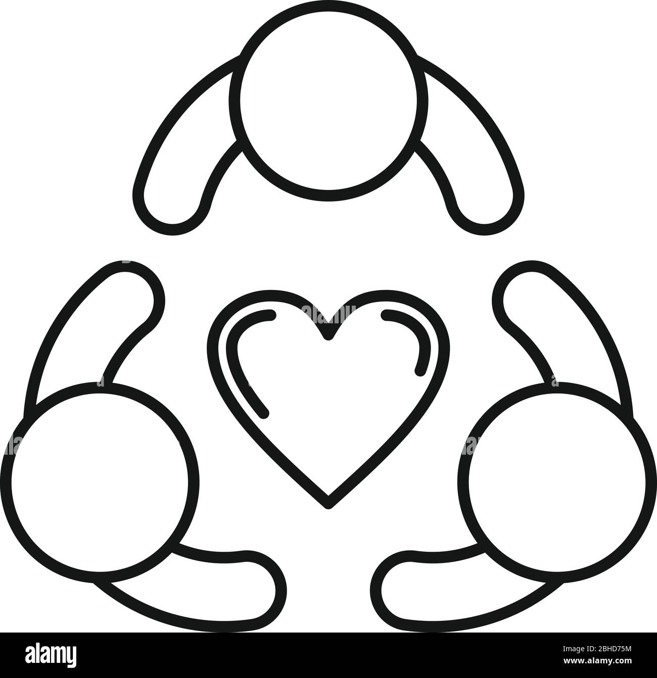 Friendship circle icon. Outline friendship circle vector icon for web ...