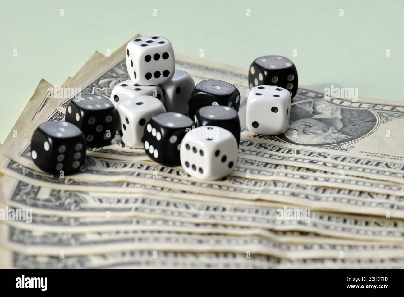 Playing a game with dice. Rolling the dice concept for business risk ...