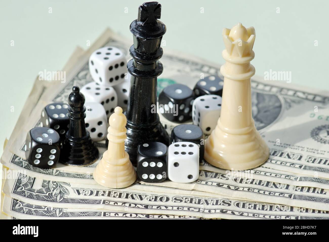 Playing a game with dice. Rolling the dice concept for business risk ...