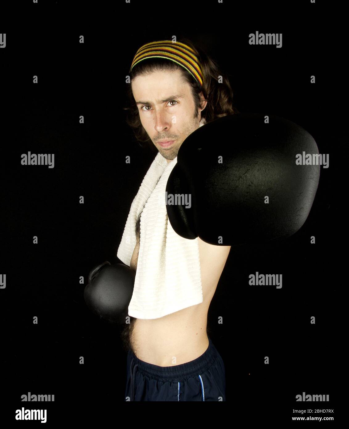 a small thin man that makes boxing Stock Photo - Alamy