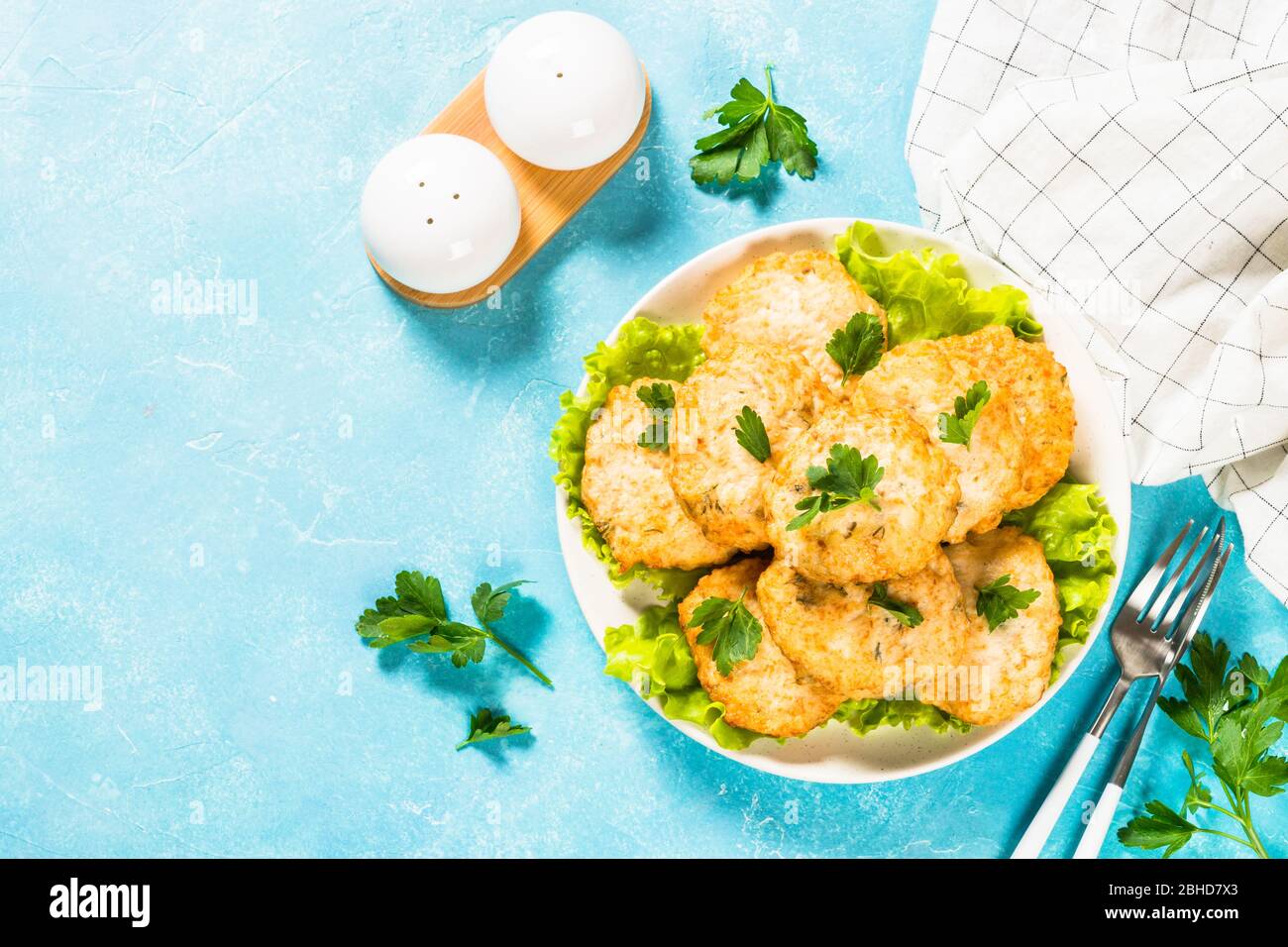 Chicken cutlet in the plate Stock Photo - Alamy