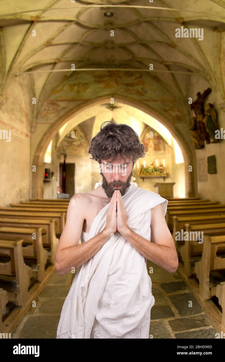 Jesus face praying hi-res stock photography and images - Alamy