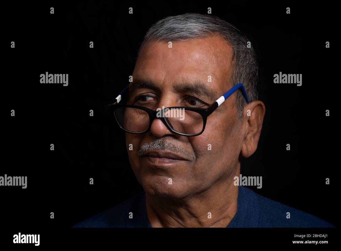 Portrait of thinking senior man thinking. India Stock Photo - Alamy