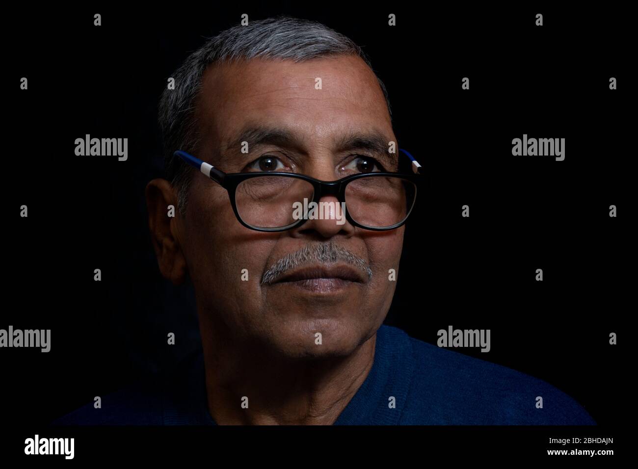 Portrait of thinking senior man thinking. India Stock Photo - Alamy