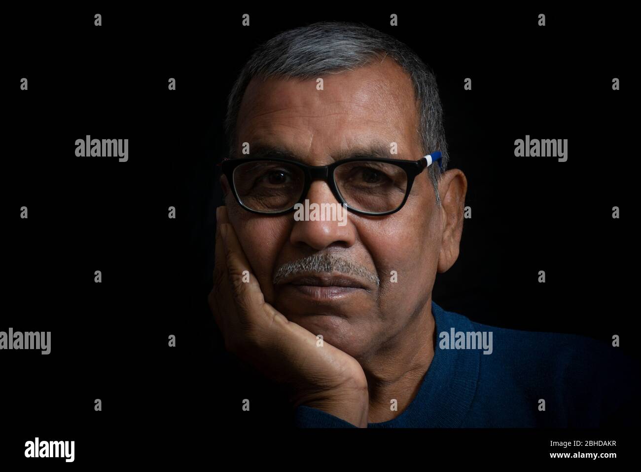 Indian man black and white portrait hi-res stock photography and images ...