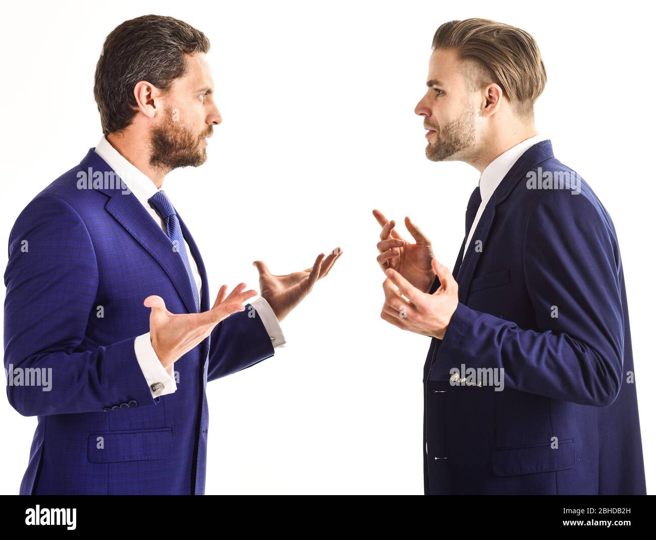 Business misunderstanding concept. Men in suits or businessmen with ...