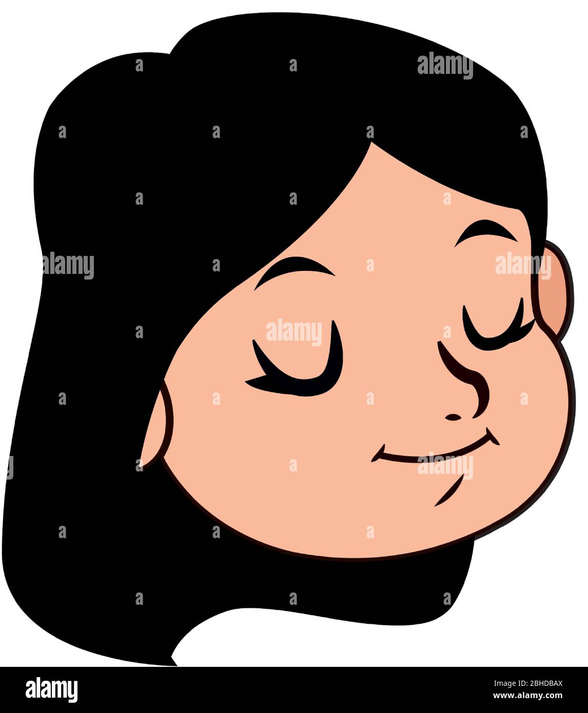 cute little girl head character Stock Vector Image & Art - Alamy