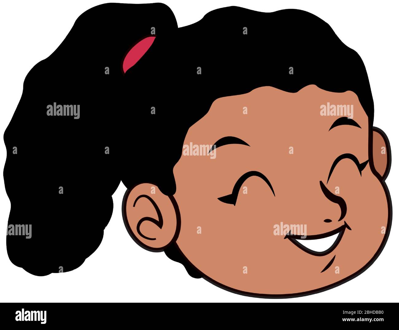 cute little afro girl head character Stock Vector Image & Art - Alamy