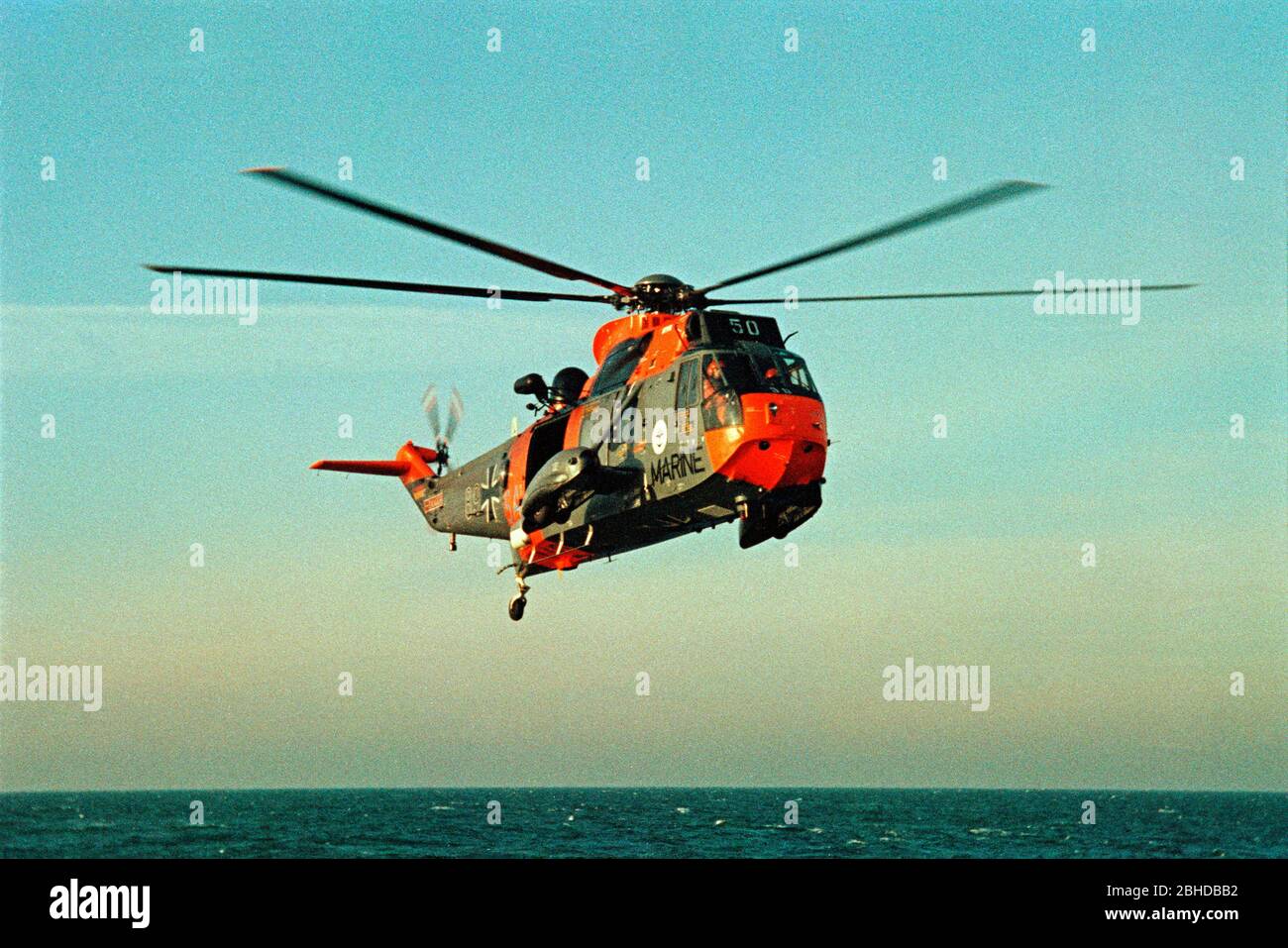 SAR Helicopter of the German Navy in a practice flight, December 14 ...